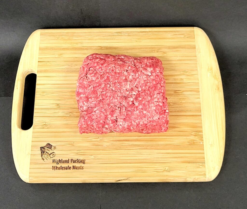 Highland Packing Company | 80/20 Ground Beef, Frozen 1 lb. package